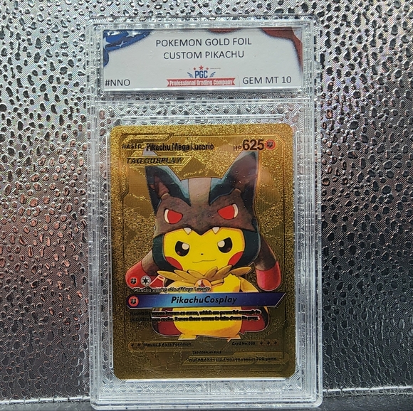 Other | Pokmon Pikachu Mega Altaria Tag Cosplay Gold Foil Fan Art Card ...